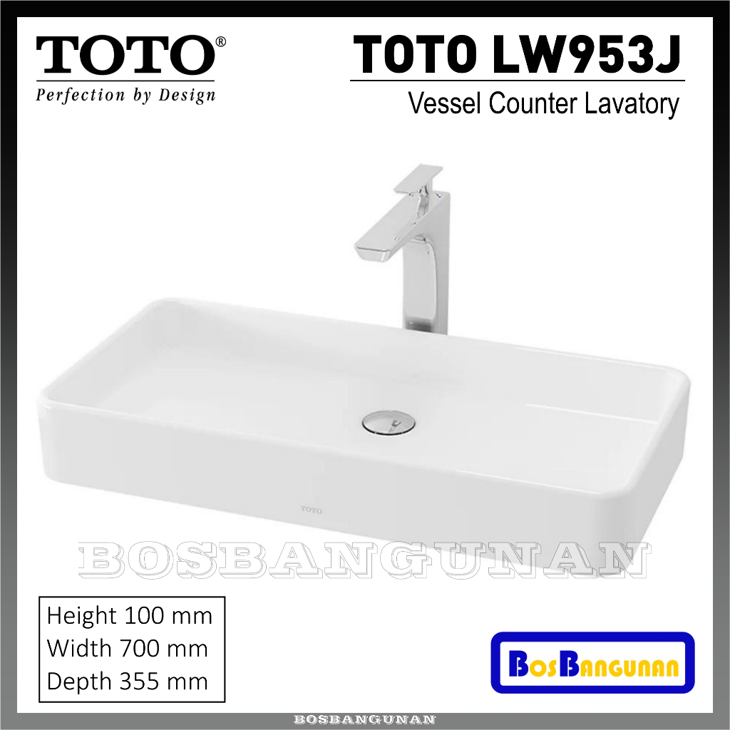 Jual Wastafel Counter TOTO LW 953 J / Wastafel Meja TOTO LW953J / TOTO ...