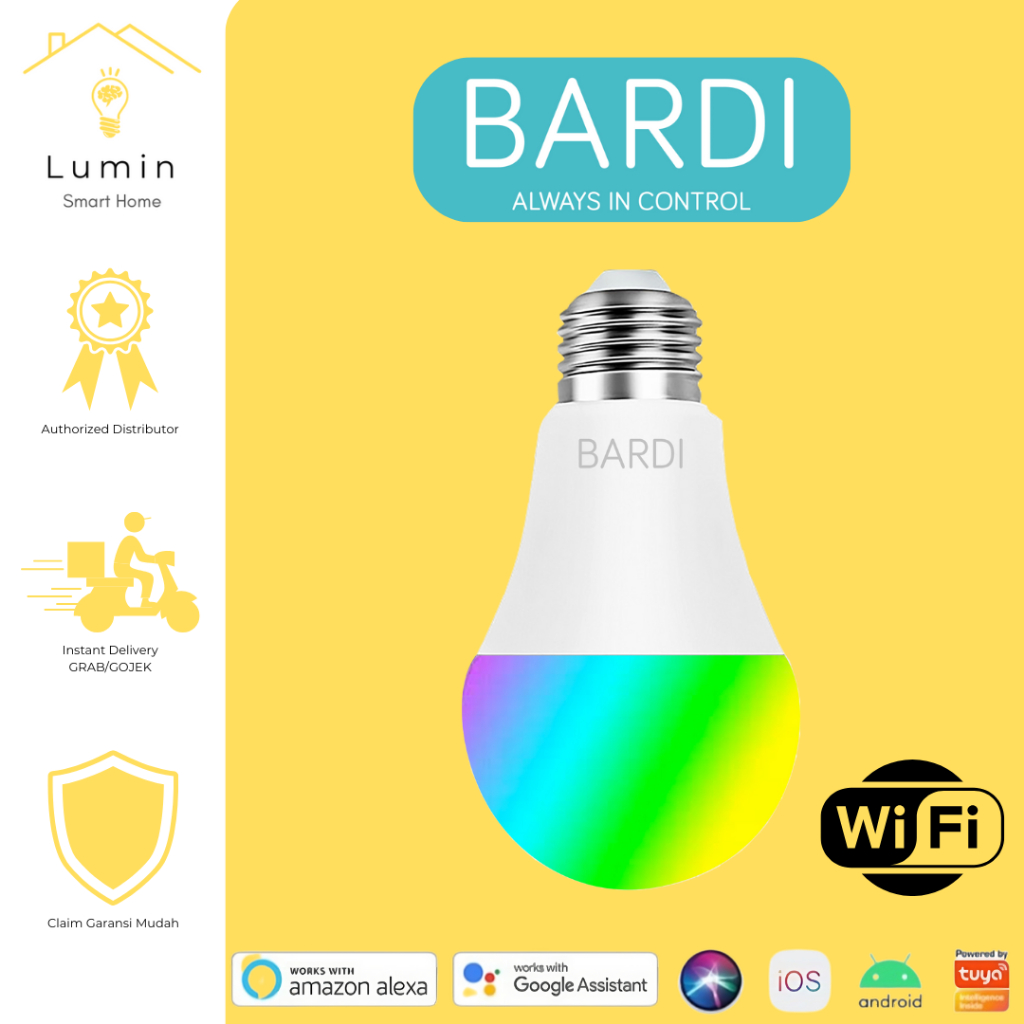 Jual BARDI Smart LIGHT BULB RGB+WW 12W Wifi Wireless IoT - Home ...