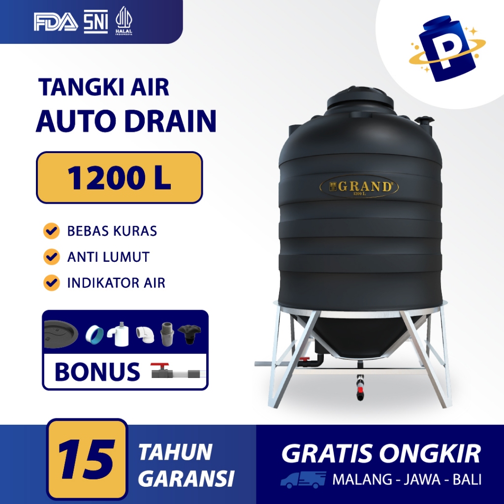 Jual Tangki Toren Tandon Air Auto Drain 1.200 Liter Bebas Kuras ...