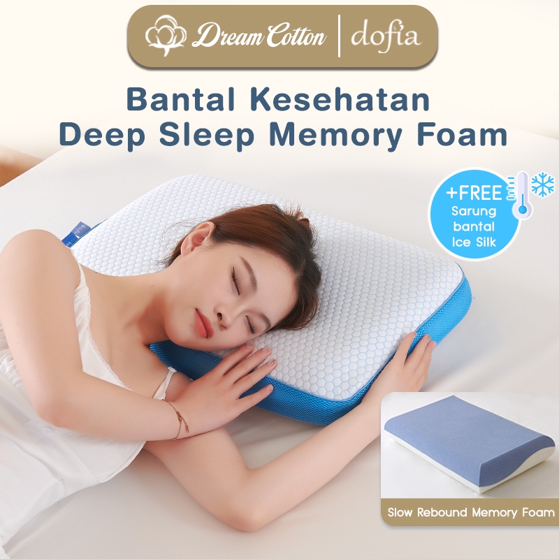 Jual [NEW] Dreamcotton Dofia Bantal Tidur Kesehatan Deepsleep Memory Foam Ice Silk Premium Uk ...