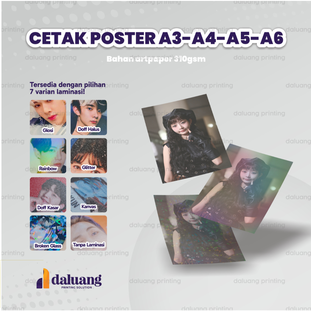 Jual Cetak Foto Poster Hologram AP310 A3 A4 A5 A6 Custom Keluarga Kpop ...