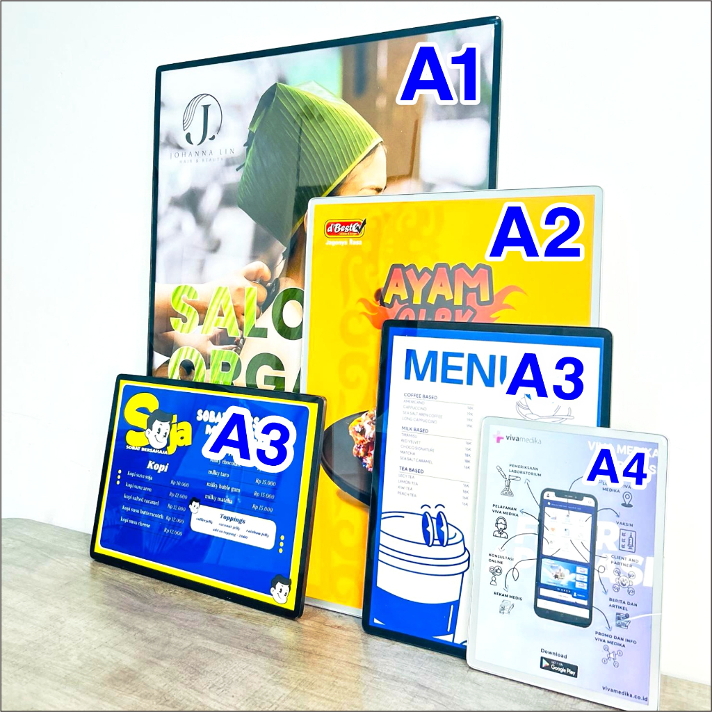 Jual Frame Akrilik A2 / Bingkai Poster Dinding / Display Menu / Akrilik ...