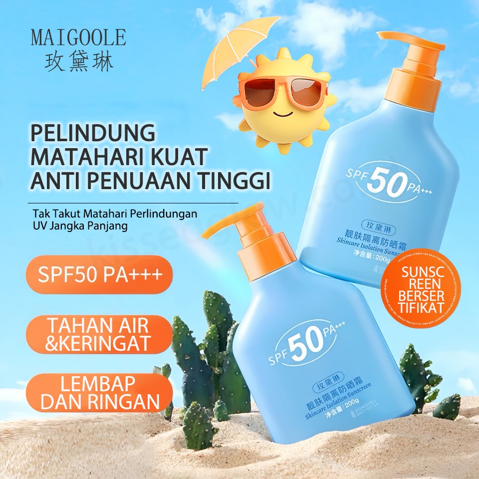 Jual Sunscreen SPF 50 PA Moisture Sunscreen Krim Pemutih Kulit 100% ...