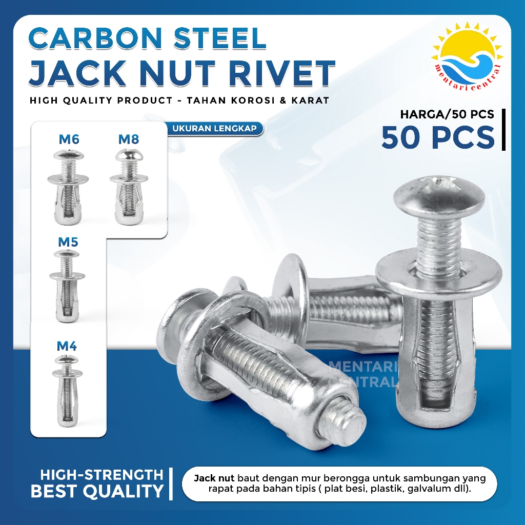 Jual Jack Nut - Rivet Plat Metal Mur Baut Drat Sekrup Fisher M4 M5 M6 M8 Skrup | Shopee Indonesia