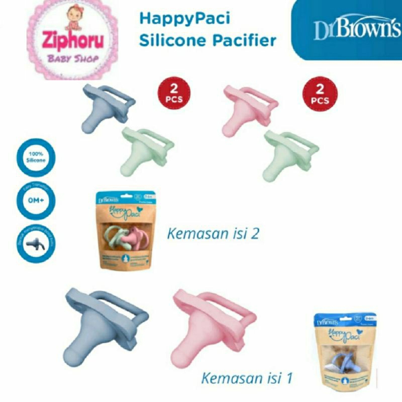 Jual DR BROWN'S Empeng Pacifier Happy Paci 1 pcs dan 2 pcs | Shopee ...