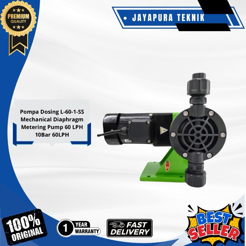 Jual Pompa Dosing L-60-1-SS Mechanical Diaphragm Metering Pump 60 LPH ...