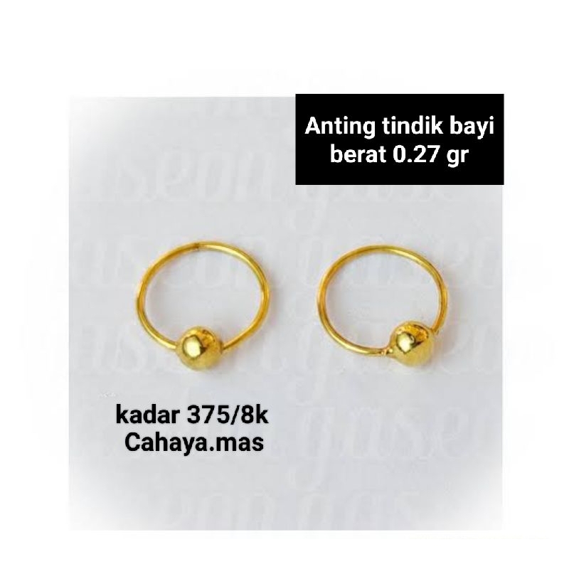 Jual ANTING TINDIK BAYI EMAS ASLI KADAR 375/8K | Shopee Indonesia
