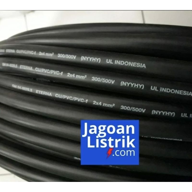 Jual Kabel NYYHY 2x4 mm2 Eterna Kabel Listrik Hitam Serabut NYYHY 2 X 4 MM ( 100 Meter ...