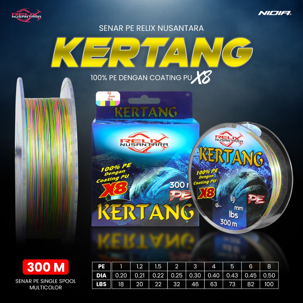 Jual Senar Pancing Kertang X8 Relix Nusantara 100 Meter Connecting dan 300M | Shopee Indonesia