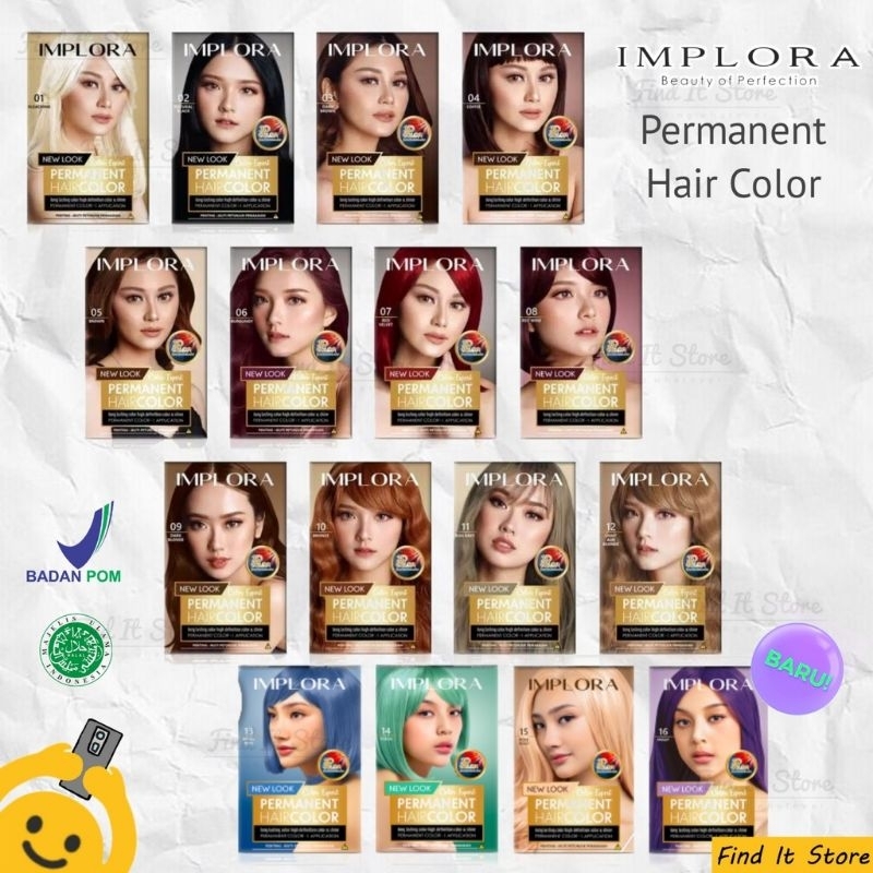 Jual [DS] semir rambut pirang rambut pewarna rambut IMPLORA BPOM bagus ...