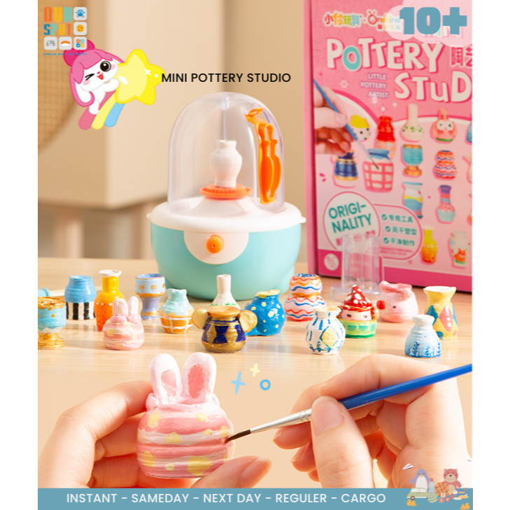 Jual Onshine DIY set Pottery studio - Mainan seni melukis tanah liat ...