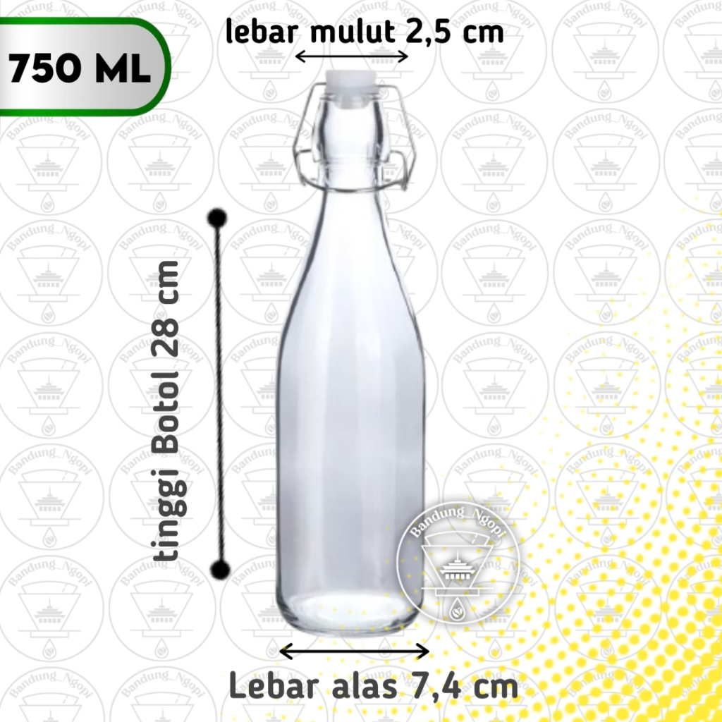 Jual Botol Kaca Bulat Serbaguna 750 ml Kedap udara JP-750R | Shopee ...
