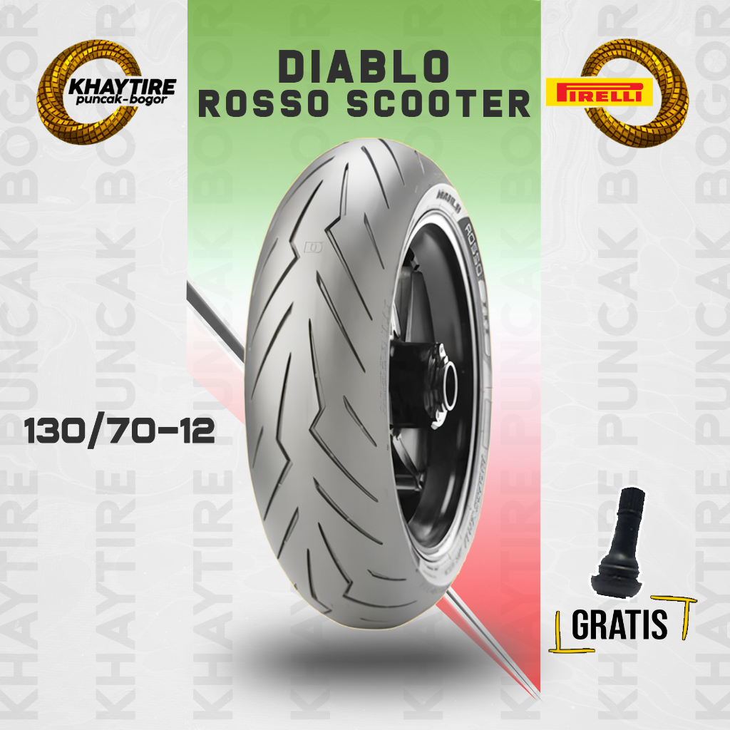 Jual Ban Motor Vespa Matic PIRELLI DIABLO ROSSO SCOOTER 130/70 Ring 12 Tubeless - KENDA K761 ...