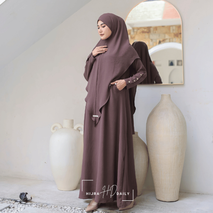 Jual HIJRA STORIES - Alma Series 2 Abaya Set Bandana Khimar Gamis Set ...