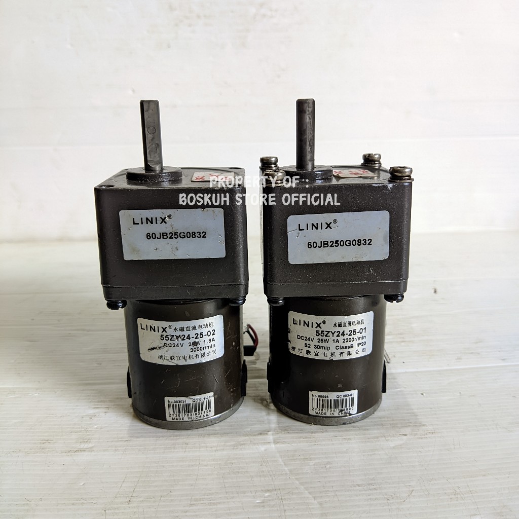 Jual DC Motor Gearbox LINIX 24V 25W Ratio 1:250 SpeedOutput 9Rpm 1A ...