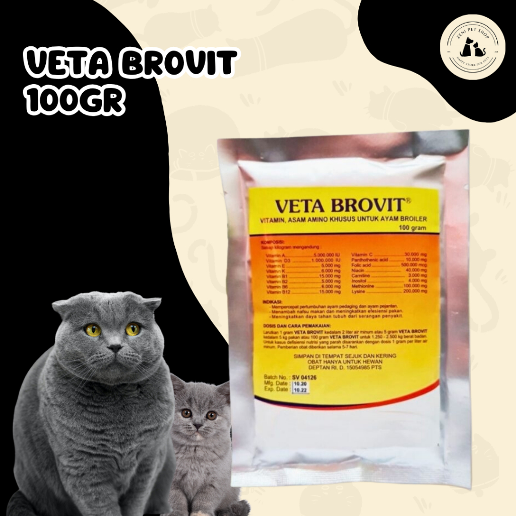 Jual Veta Brovit 100 gram - Vitamin Asam Amino Untuk Ayam Broiler | Shopee Indonesia