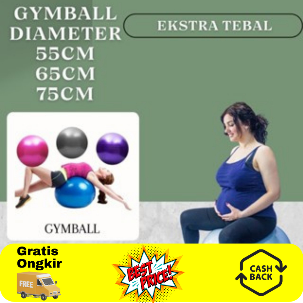 Jual Gym Ball fitness 55 cm, 65 cm, & 75 cm / Bola Gym / Bola yoga alat olahraga | Shopee Indonesia