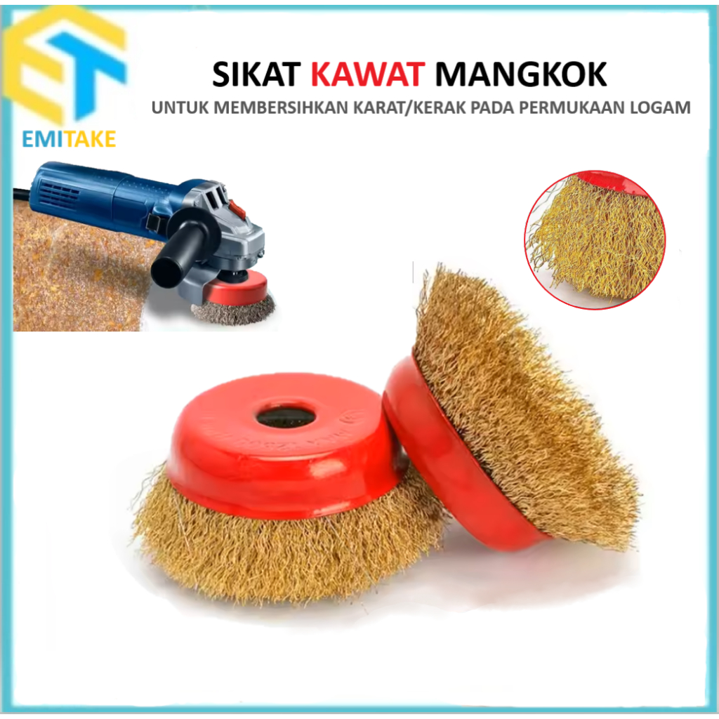 Jual Mata Gerinda Sikat Kawat Mangkok Keriting 3Inch Mata Bor Sikat ...