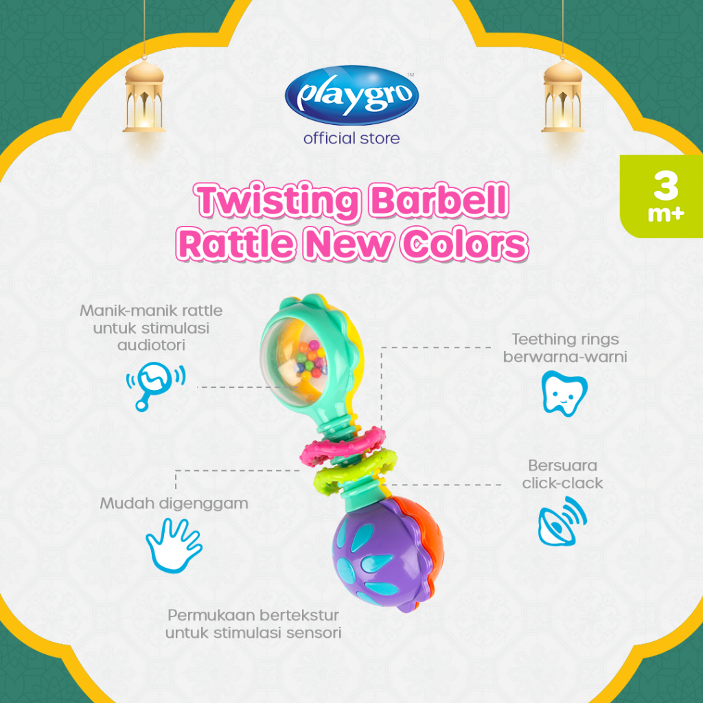 Jual Playgro Baby Twisting Barbel Rattle - Mainan Gigit Anak Bayi ...