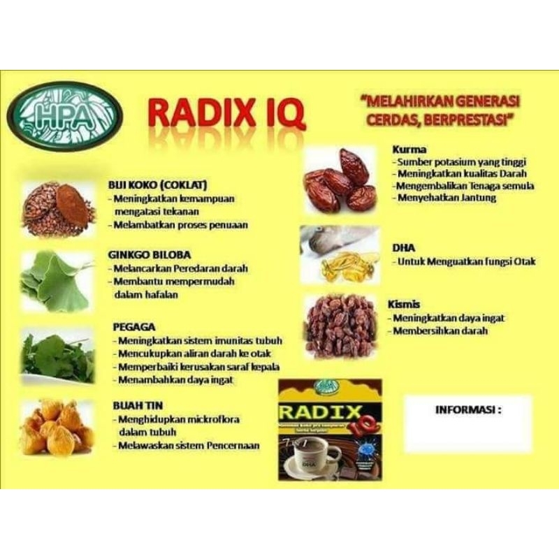 Jual RADIX IQ 7 IN 1 MINUMAN COCO PRACAMPURAN HERBAL KEMASAN POUCH ISI ...