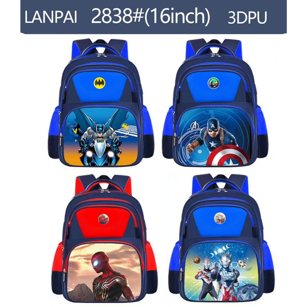 Jual Tas Sekolah SD-SMP Ransel Anak Laki-laki Karakter Superhero Import Tas Anak Cowok 3D Emboss ...