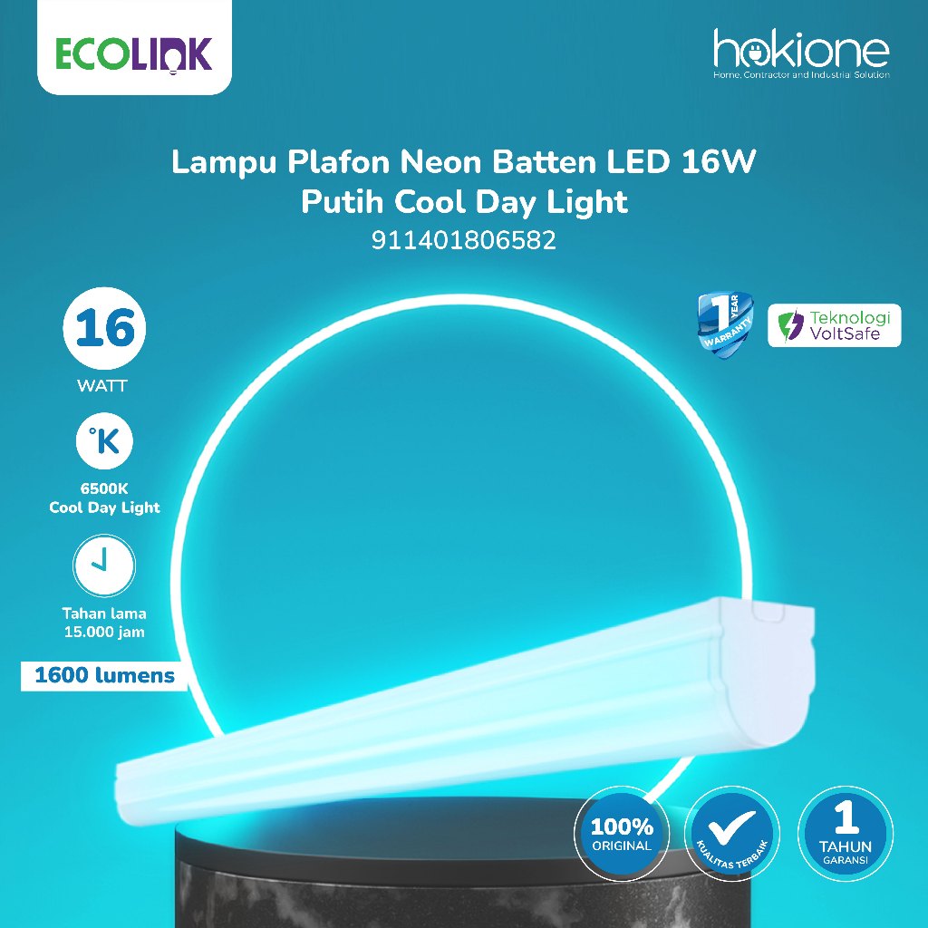 Jual Ecolink Lampu Plafon Neon Batten LED 16W Putih Cool Day Light ...
