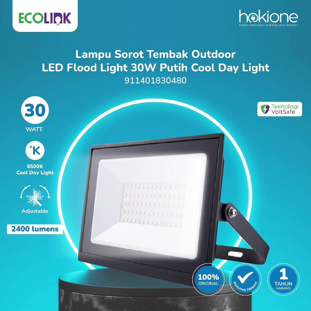 Jual Ecolink Lampu Sorot Tembak Outdoor LED Flood Light 30W Putih Cool Day Light | Shopee Indonesia