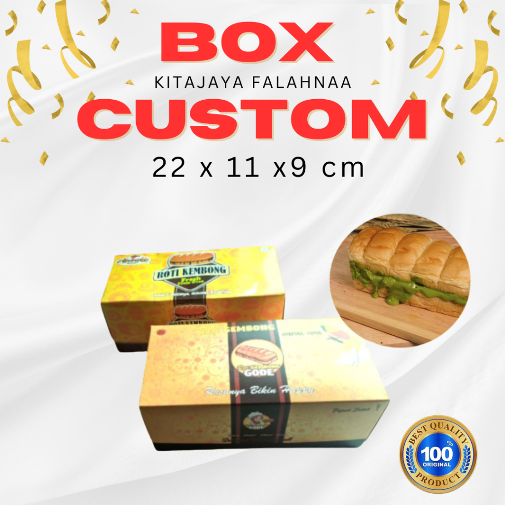 Jual (FREE DESAIN) CUSTOM BOX ROTI GEMBONG 22x11x9 | 21x10x8 | Shopee ...