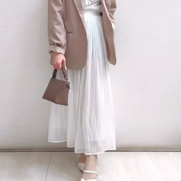 Jual Rok Plisket Shimmer / Rok Maxi Silk Wanita | Shopee Indonesia