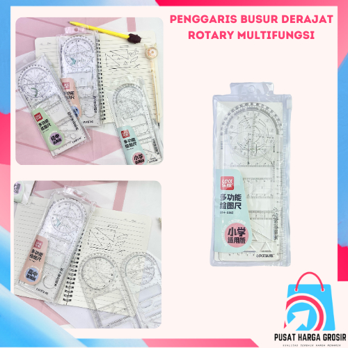Jual PHG - Penggaris Busur Derajat Rotary Multifungsi Penggaris ...