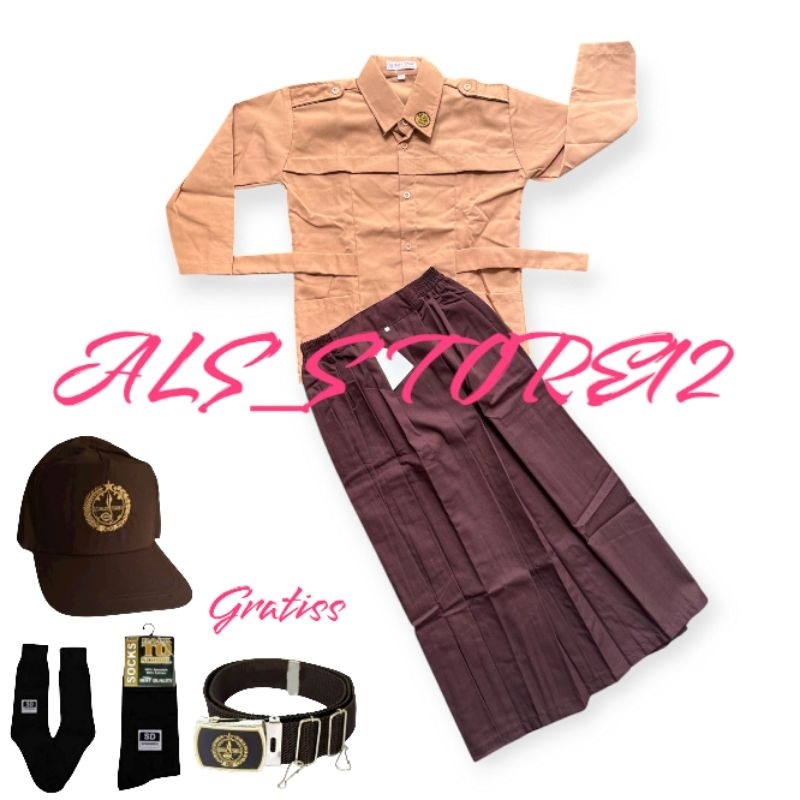 Jual Setelan Super Lengkap Pramuka Penggalang PEREMPUAN Seragam Sekolah SD BAJU PANJANG ROK ...