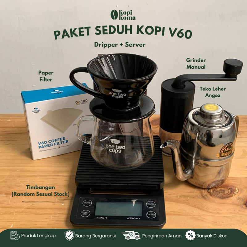 Jual Paket Alat Kopi Rumahan Manual Brew v60 dripper set lengkap ...