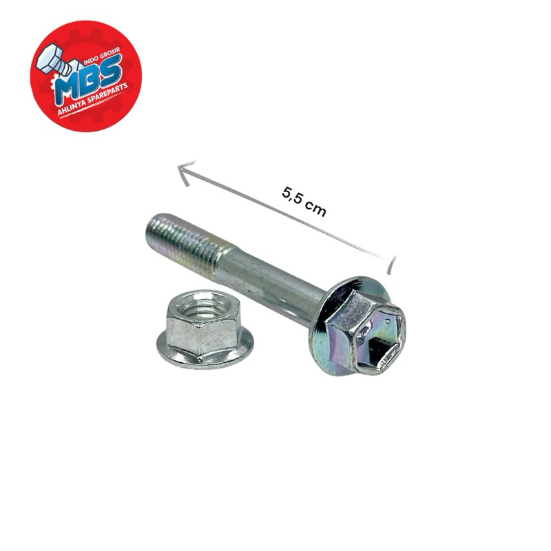 Jual BAUT 12 FLANGE TOPI M8 x 55 / BAUT 12 ORI PANJANH 5,5 cm | Shopee Indonesia