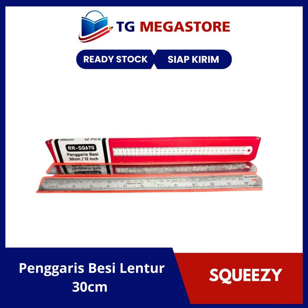 Jual Squeezy Penggaris Besi Lentur 30cm SQ670 | Shopee Indonesia