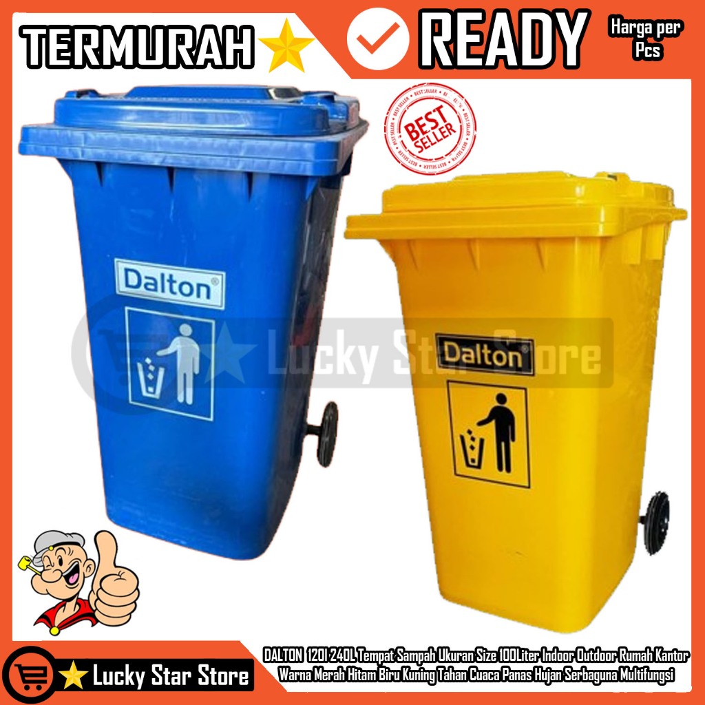Jual DALTON Tong 120l 240L Tempat Sampah Ukuran Size 100 Liter 120 240 ...