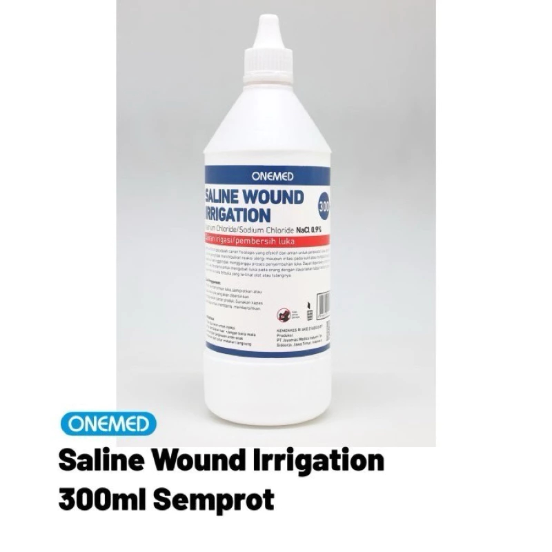 Jual ONEMED - Saline Wound 300 ml / Cairan Pembersih Luka Saline Wound Irrigation Onemed ...