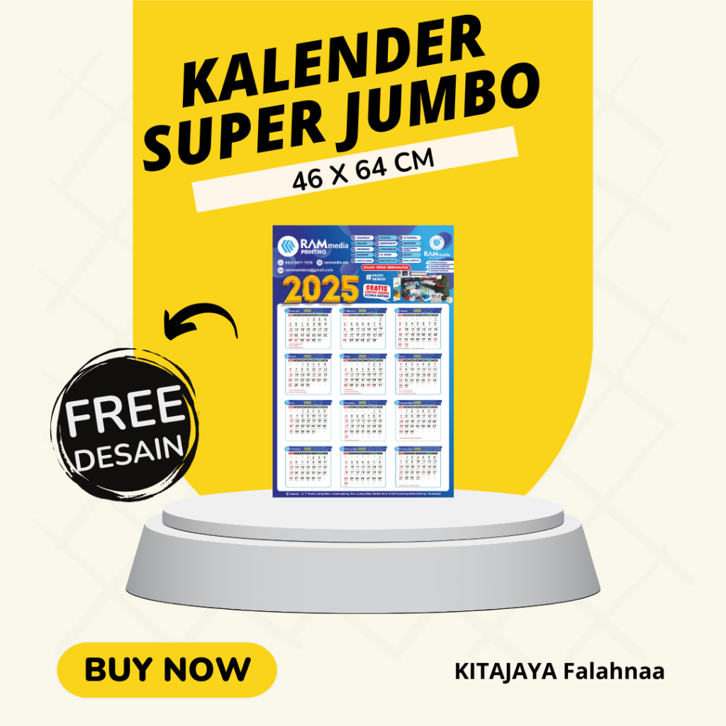 Jual Kalender Poster Promosi 2026 Ukuran Jumbo 46x64 cm | Shopee Indonesia