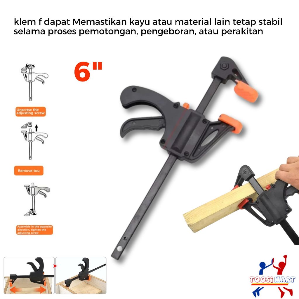 Jual Clamp F Penjepit Kayu 4 6 Inch Klem Kayu Alat Penjepit Kayu Quick ...