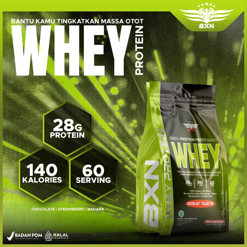 Jual BXN - Whey Protein 5 lb Susu Supplement Fitness BPOM Halal ...