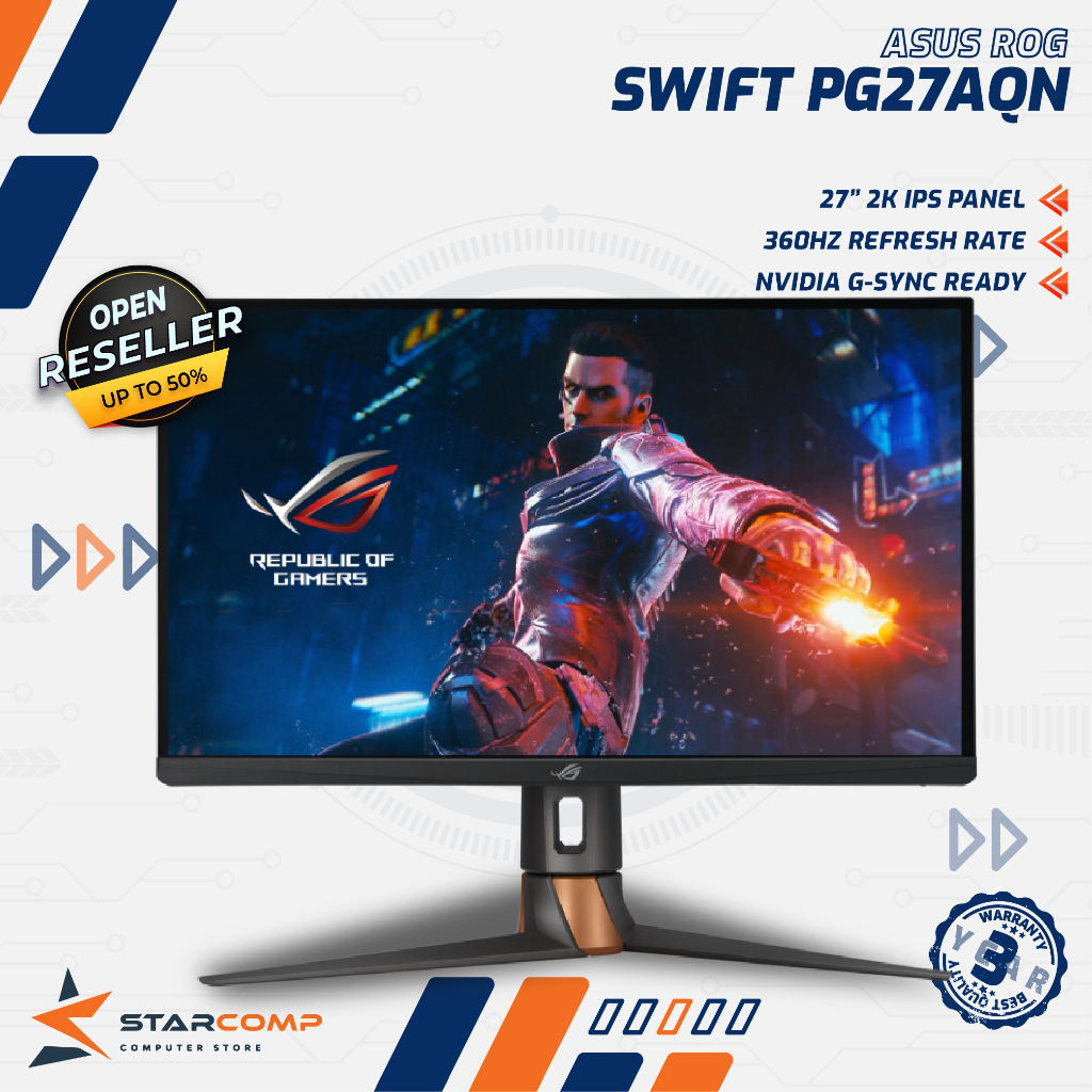Jual ASUS ROG Swift PG27AQN Gaming Monitor 27" QHD 360Hz 1ms G-SYNC ...
