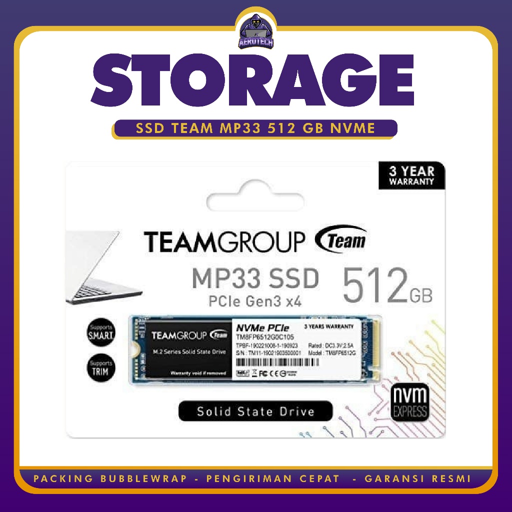Jual SSD TEAMGROUP MP33 SSD NVMe M.2 / M2 512 GB - NVMe 512GB | Shopee ...