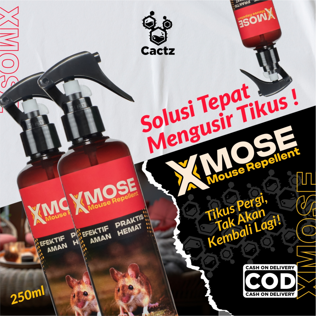 Jual Spray Pengusir Tikus Ampuh XMOSE 250ml Paket Hemat 4 Botol untuk Rumah, Mobil, Kantor ...