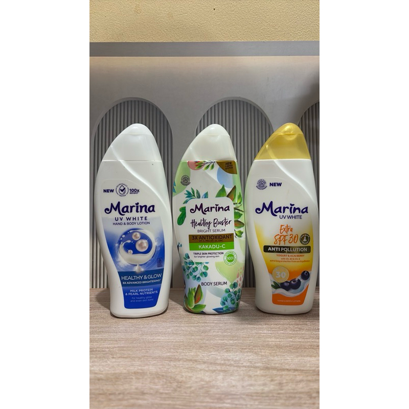 Jual buy 2 get 1 Marina serum kakadu,Marina SPF30 dan marina uv white ...