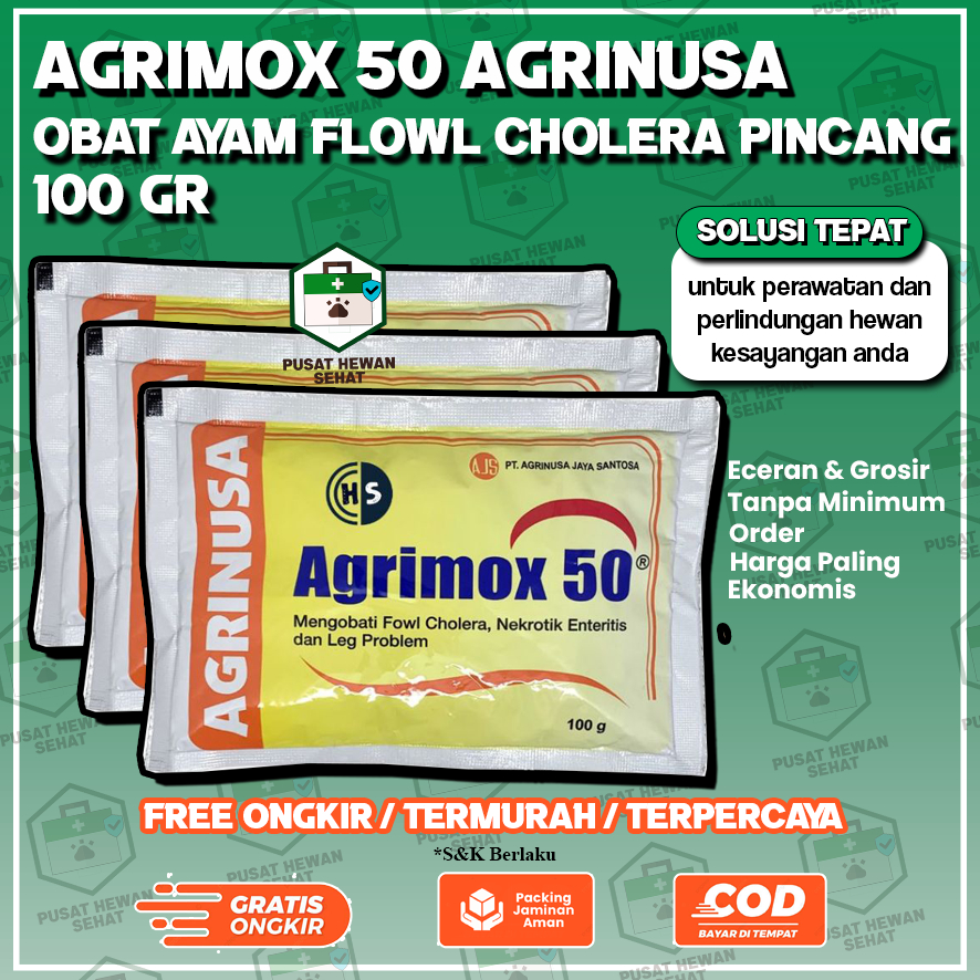 Jual AGRIMOX 50 AGRINUSA 100 GR - Obat Ayam Flowl Cholera Nekrotik ...