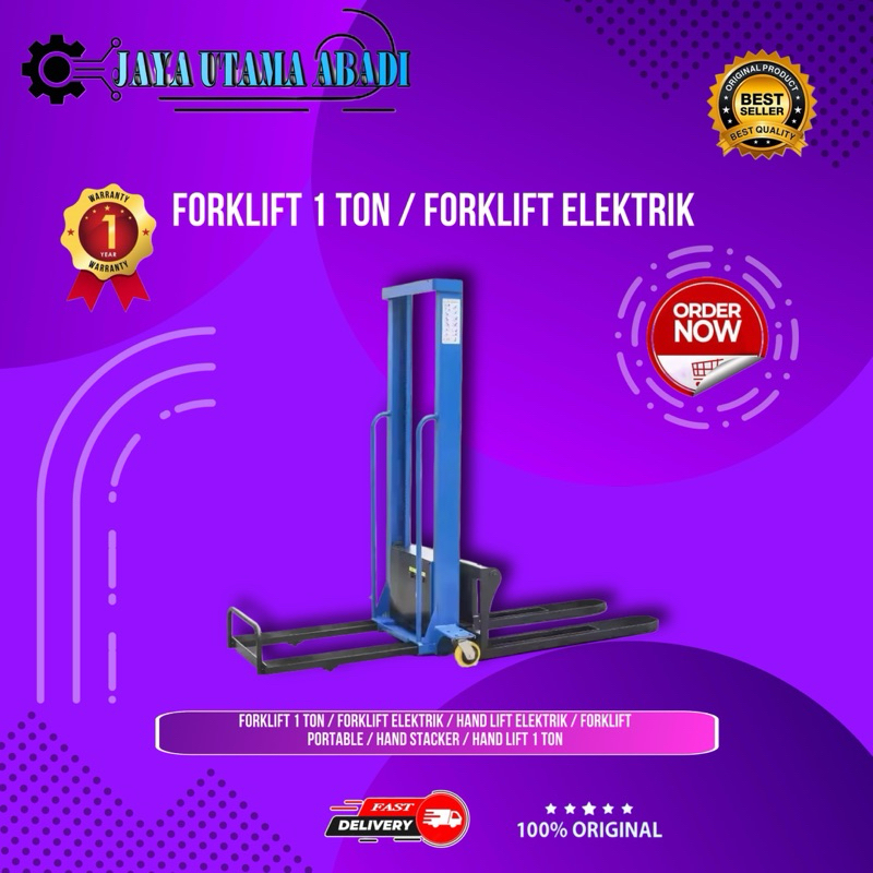 Jual Forklift 1 ton / Forklift elektrik / Hand lift Elektrik / Forklift ...