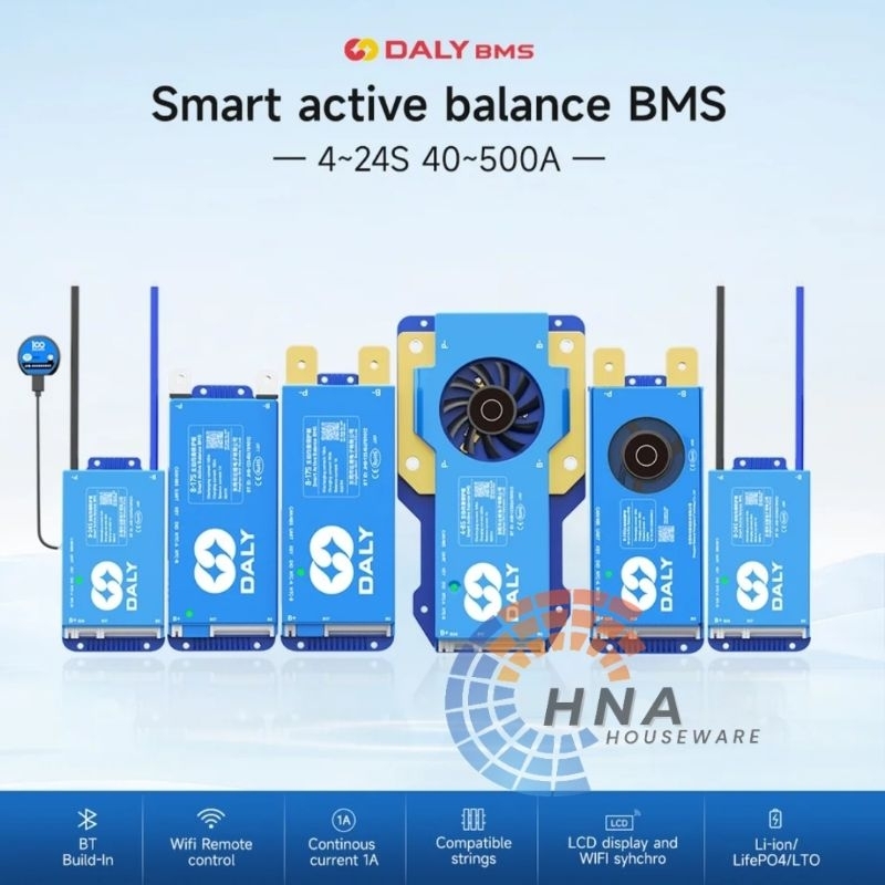 Jual Smart Active BMS Daly 4S - 8S 8S - 24S LifePo4 Lithium-Ion LTO 100Balancer 1A 60A 100A 150A ...