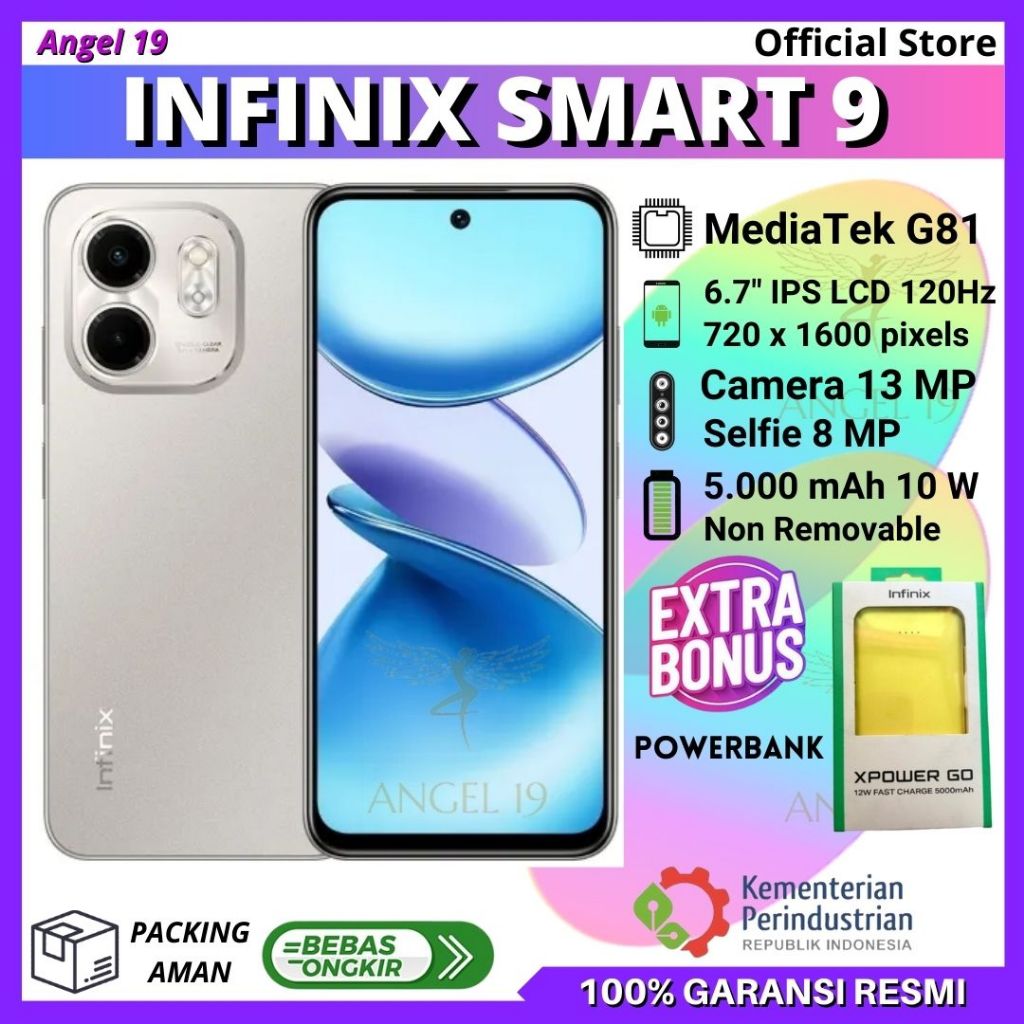 Jual INFINIX SMART 9 4/128 GB GARANSI RESMI, SMART 9 3/64 GB GARANSI RESMI | Shopee Indonesia