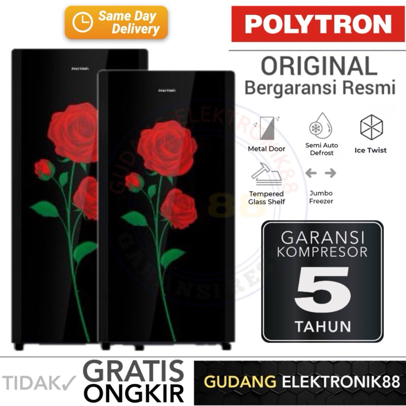 Jual kulkas 1 pintu POLYTRON PRA-15CRX 150Liter VARIAN PRA-16CRX/17CRX ...
