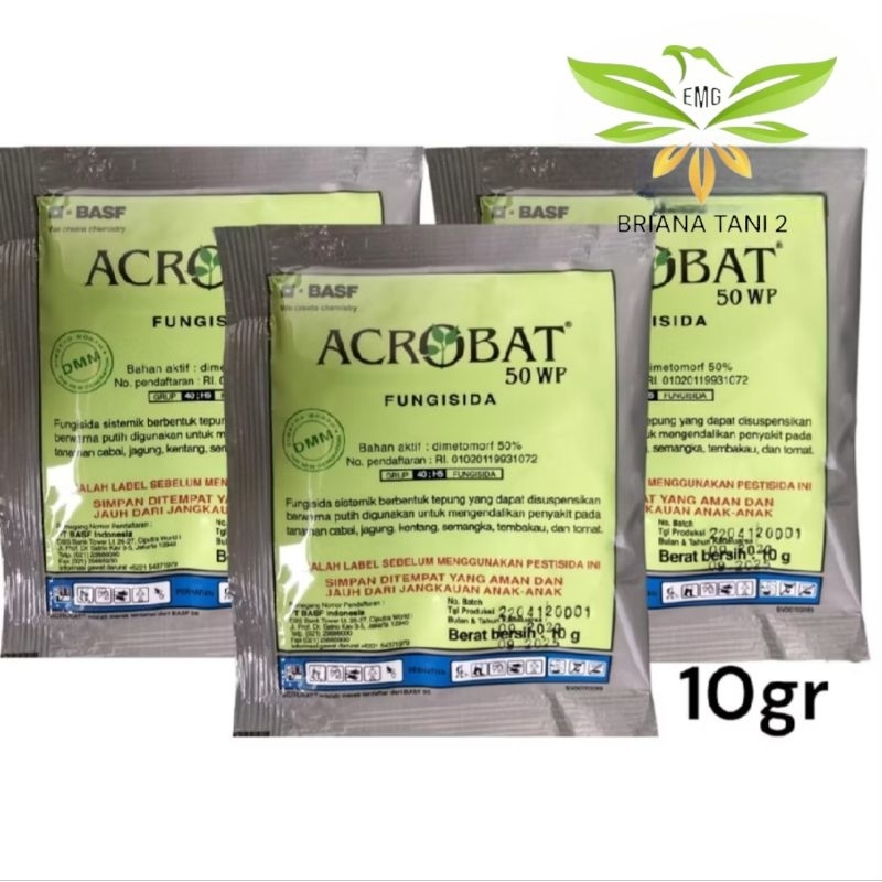 Jual Acrobat 50WP 10gr Fungisida dimetomorf 50% Pengendali Busuk Pada Daun D'BASF Sagri Bat ...