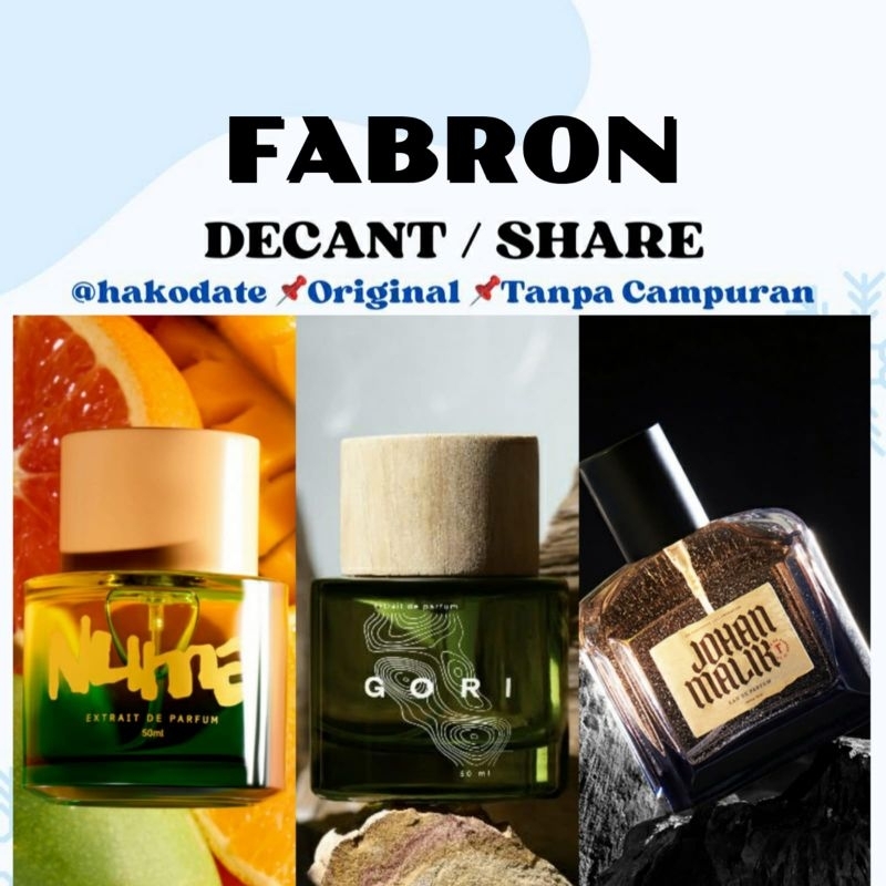 Jual Decant Share Fabron Parfum Gori Numa Pleasure Jo Bregas Johan ...